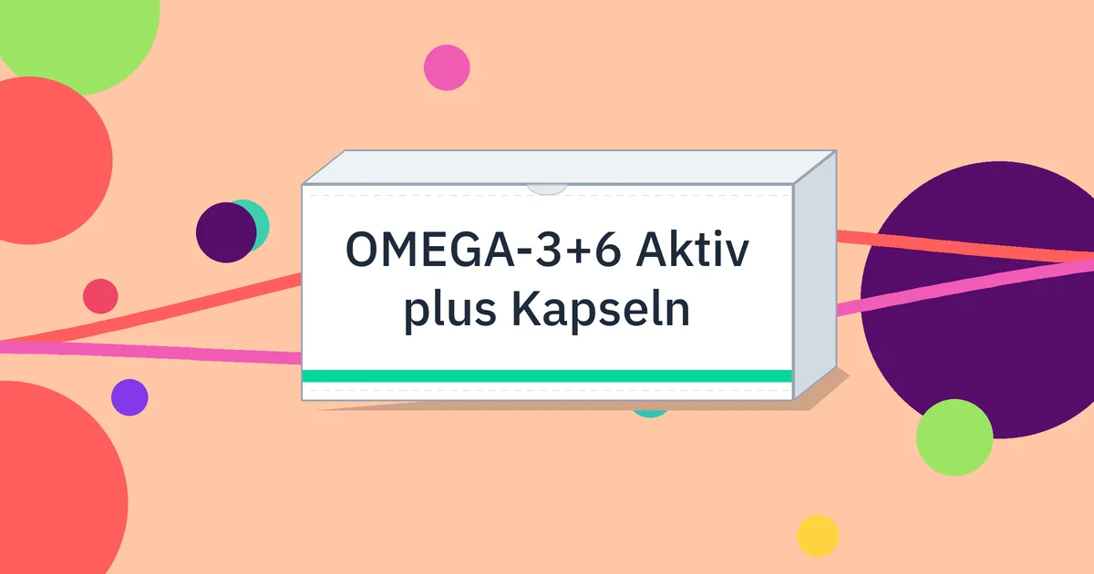 Symbolbild: Packung mit der Aufschrift OMEGA-3+6 Aktiv plus Kapseln (PZN 11663028) – Verfügbarkeit und Bezug in Apotheken in Frankfurt am Main