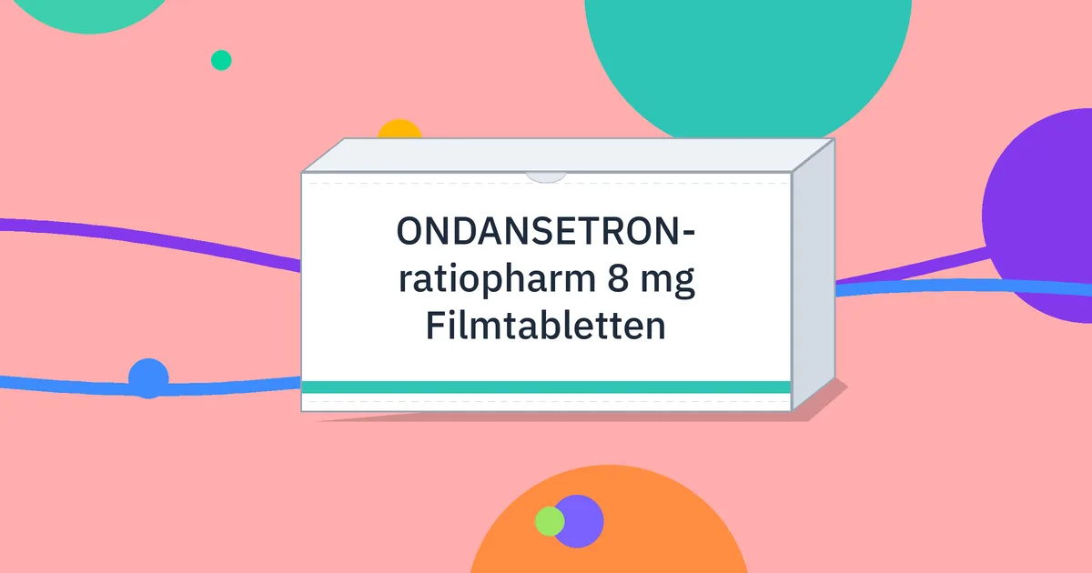 Symbolbild: Packung mit der Aufschrift ONDANSETRON-ratiopharm 8 mg Filmtabletten (PZN 09123543) – Verfügbarkeit und Bezug in Apotheken in Frankfurt am Main