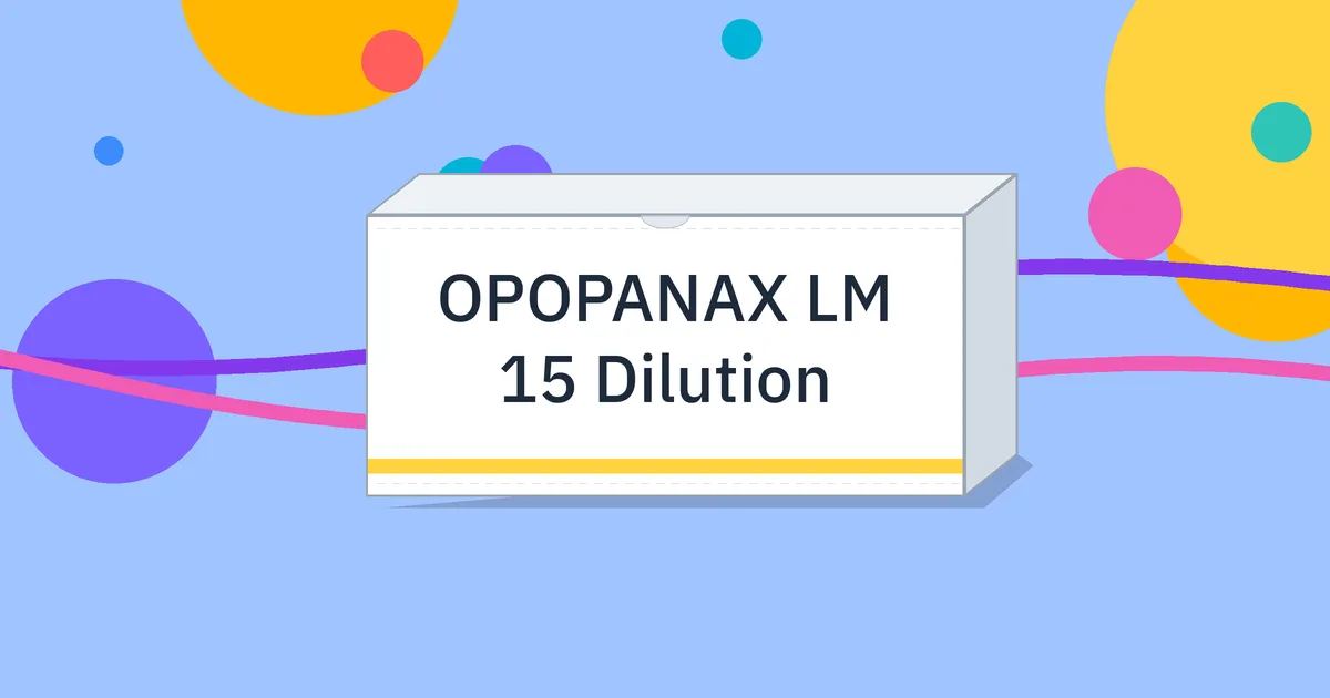 Symbolbild: Packung mit der Aufschrift OPOPANAX LM 15 Dilution (PZN 13627114) – Verfügbarkeit und Bezug in Apotheken in Frankfurt am Main