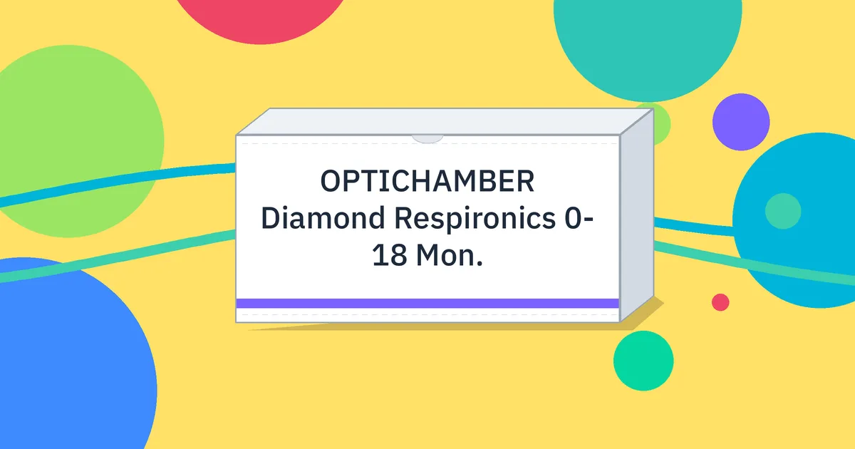 Symbolbild: Packung mit der Aufschrift OPTICHAMBER Diamond Respironics 0-18 Mon. (PZN 14294904) – Verfügbarkeit und Bezug in Apotheken in Frankfurt am Main