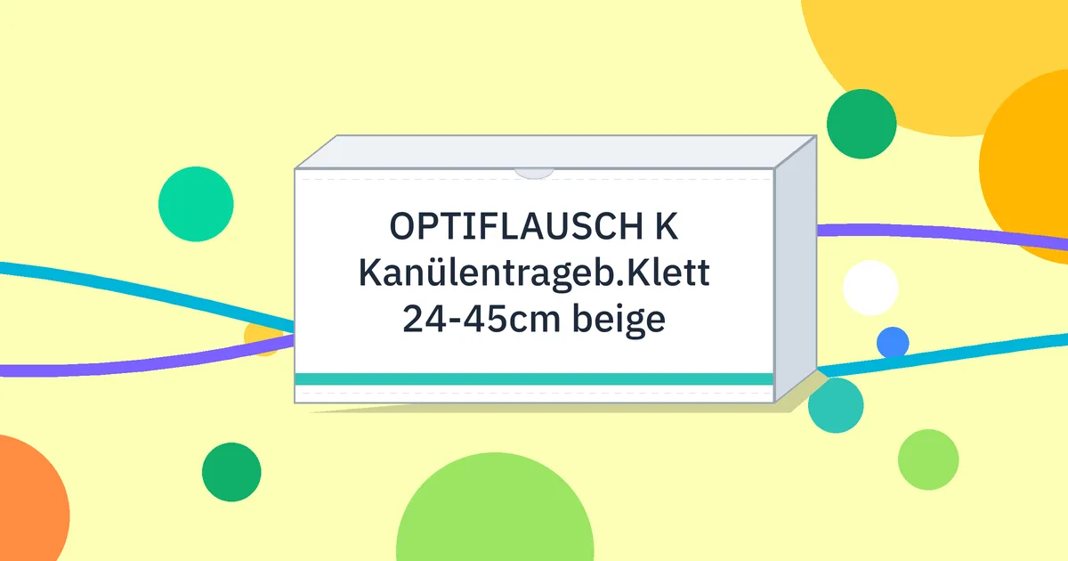Symbolbild: Packung mit der Aufschrift OPTIFLAUSCH K Kanülentrageb.Klett 24-45cm beige (PZN 12475412) – Verfügbarkeit und Bezug in Apotheken in Frankfurt am Main