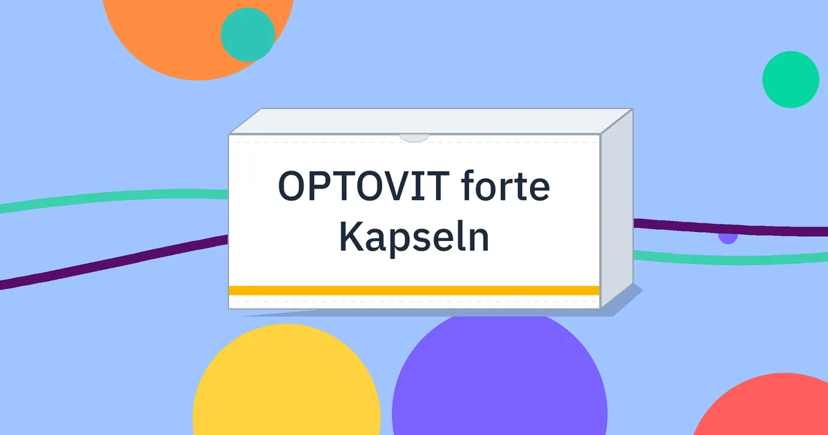 Symbolbild: Packung mit der Aufschrift OPTOVIT forte Kapseln (PZN 04923753) – Verfügbarkeit und Bezug in Apotheken in Frankfurt am Main