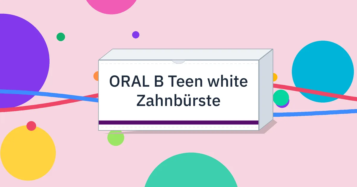 Symbolbild: Packung mit der Aufschrift ORAL B Teen white Zahnbürste (PZN 14289211) – Verfügbarkeit und Bezug in Apotheken in Frankfurt am Main
