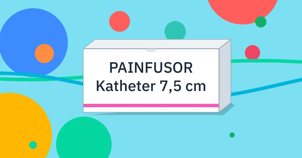 Symbolbild: Packung mit der Aufschrift PAINFUSOR Katheter 7,5 cm (PZN 09680060) – Verfügbarkeit und Bezug in Apotheken in Frankfurt am Main