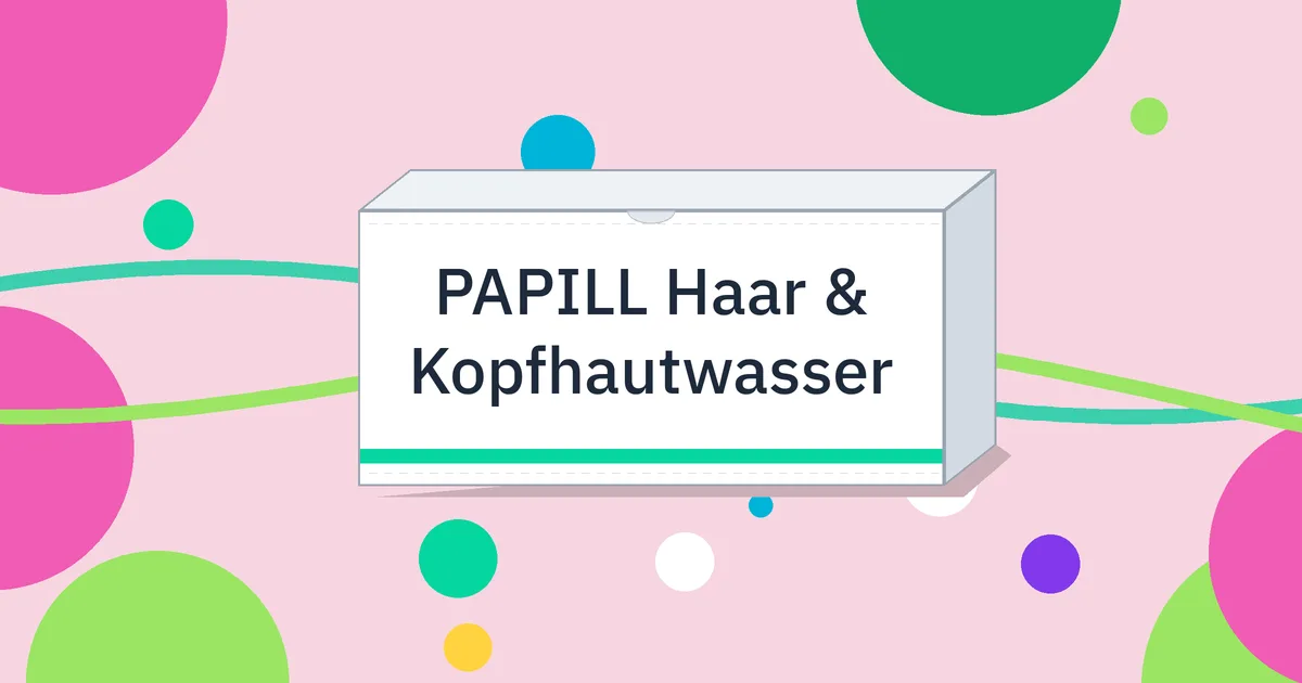 Symbolbild: Packung mit der Aufschrift PAPILL Haar & Kopfhautwasser (PZN 03953887) – Verfügbarkeit und Bezug in Apotheken in Frankfurt am Main