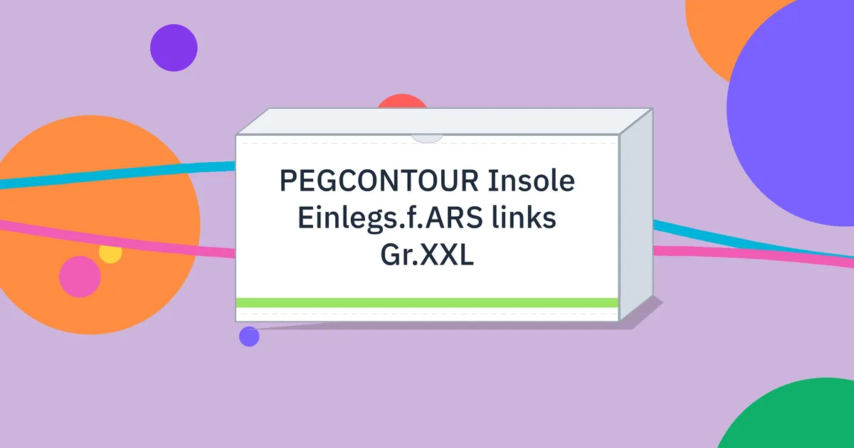 Symbolbild: Packung mit der Aufschrift PEGCONTOUR Insole Einlegs.f.ARS links Gr.XXL (PZN 14255867) – Verfügbarkeit und Bezug in Apotheken in Frankfurt am Main