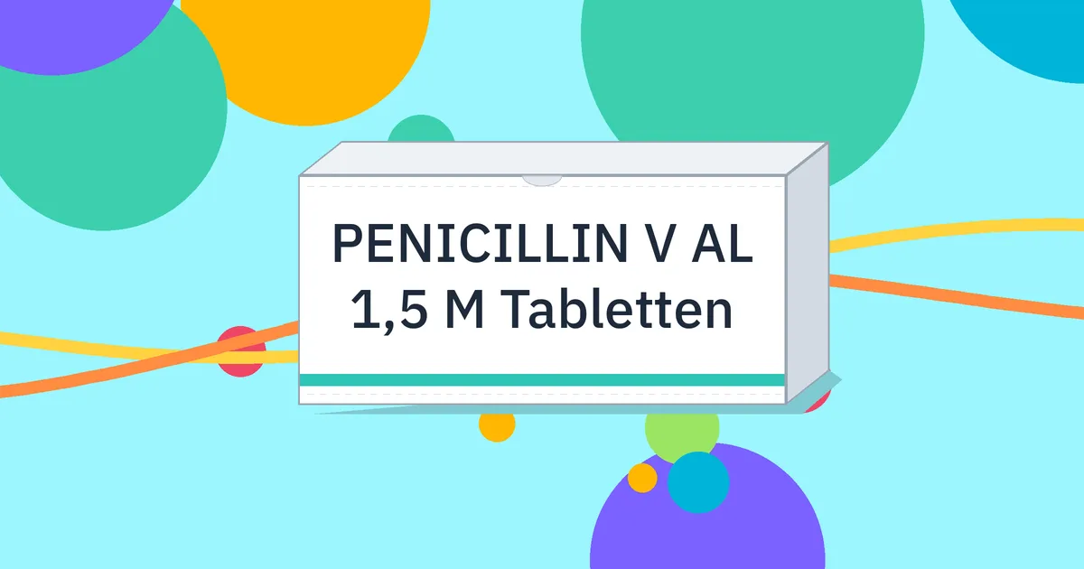 Symbolbild: Packung mit der Aufschrift PENICILLIN V AL 1,5 M Tabletten (PZN 08671923) – Verfügbarkeit und Bezug in Apotheken in Frankfurt am Main
