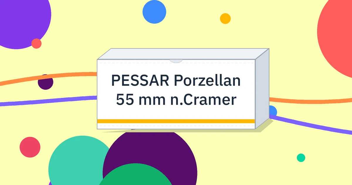 Symbolbild: Packung mit der Aufschrift PESSAR Porzellan 55 mm n.Cramer (PZN 01967365) – Verfügbarkeit und Bezug in Apotheken in Frankfurt am Main