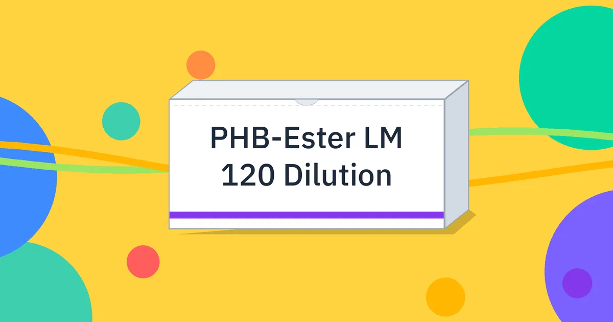 Symbolbild: Packung mit der Aufschrift PHB-Ester LM 120 Dilution (PZN 12978449) – Verfügbarkeit und Bezug in Apotheken in Frankfurt am Main