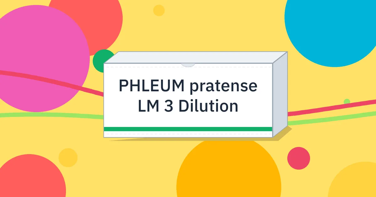 Symbolbild: Packung mit der Aufschrift PHLEUM pratense LM 3 Dilution (PZN 13638690) – Verfügbarkeit und Bezug in Apotheken in Frankfurt am Main