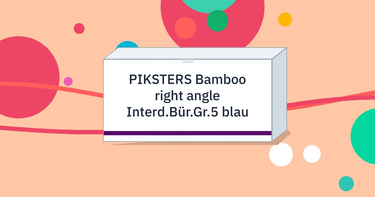 Symbolbild: Packung mit der Aufschrift PIKSTERS Bamboo right angle Interd.Bür.Gr.5 blau (PZN 17593010) – Verfügbarkeit und Bezug in Apotheken in Frankfurt am Main