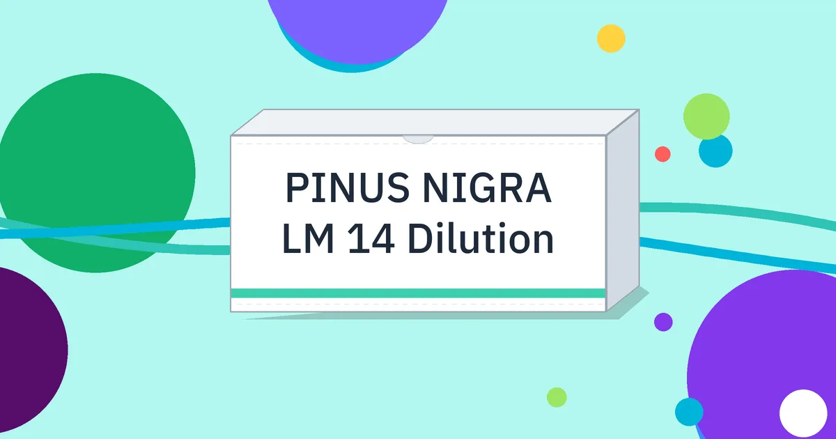 Symbolbild: Packung mit der Aufschrift PINUS NIGRA LM 14 Dilution (PZN 13642527) – Verfügbarkeit und Bezug in Apotheken in Frankfurt am Main
