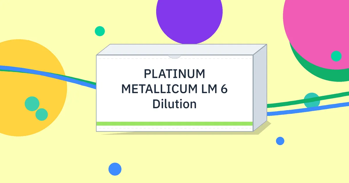 Symbolbild: Packung mit der Aufschrift PLATINUM METALLICUM LM 6 Dilution (PZN 02603317) – Verfügbarkeit und Bezug in Apotheken in Frankfurt am Main