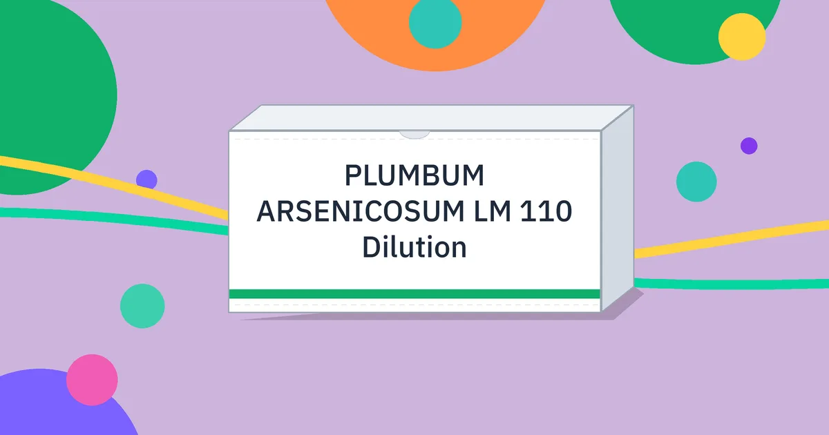 Symbolbild: Packung mit der Aufschrift PLUMBUM ARSENICOSUM LM 110 Dilution (PZN 13039587) – Verfügbarkeit und Bezug in Apotheken in Frankfurt am Main
