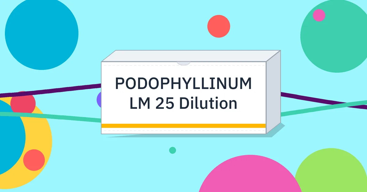 Symbolbild: Packung mit der Aufschrift PODOPHYLLINUM LM 25 Dilution (PZN 13661157) – Verfügbarkeit und Bezug in Apotheken in Frankfurt am Main