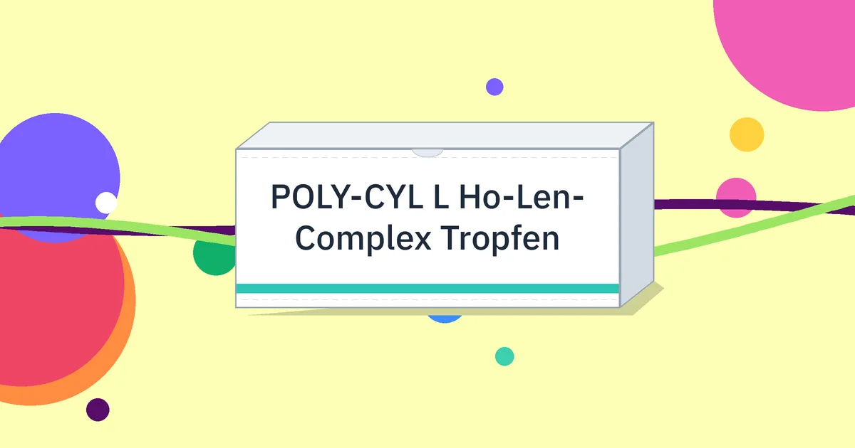 Symbolbild: Packung mit der Aufschrift POLY-CYL L Ho-Len-Complex Tropfen (PZN 07184701) – Verfügbarkeit und Bezug in Apotheken in Frankfurt am Main
