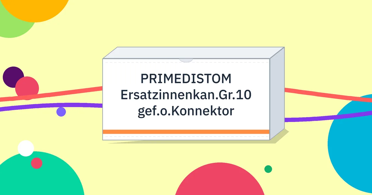 Symbolbild: Packung mit der Aufschrift PRIMEDISTOM Ersatzinnenkan.Gr.10 gef.o.Konnektor (PZN 10257556) – Verfügbarkeit und Bezug in Apotheken in Frankfurt am Main