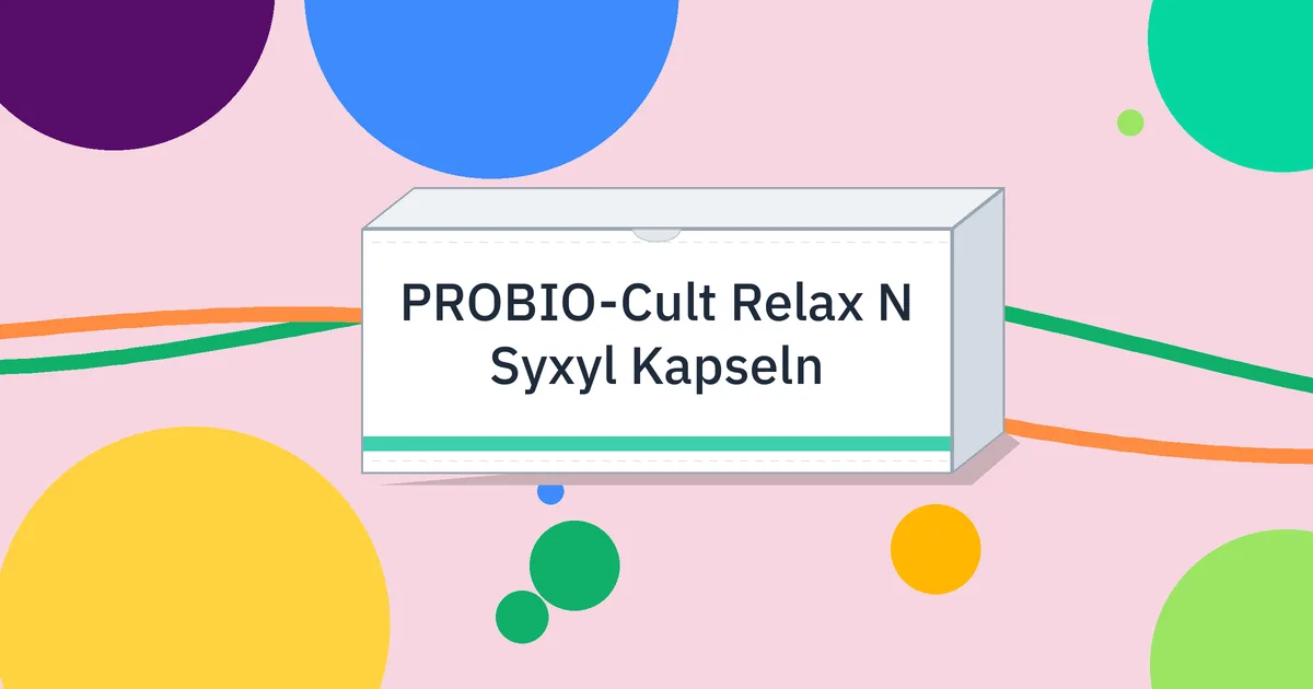 Symbolbild: Packung mit der Aufschrift PROBIO-Cult Relax N Syxyl Kapseln (PZN 17305904) – Verfügbarkeit und Bezug in Apotheken in Frankfurt am Main