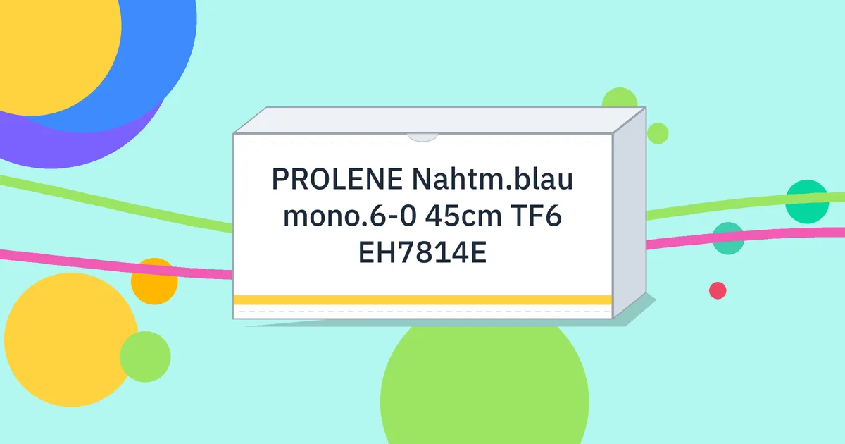 Symbolbild: Packung mit der Aufschrift PROLENE Nahtm.blau mono.6-0 45cm TF6 EH7814E (PZN 16812898) – Verfügbarkeit und Bezug in Apotheken in Frankfurt am Main