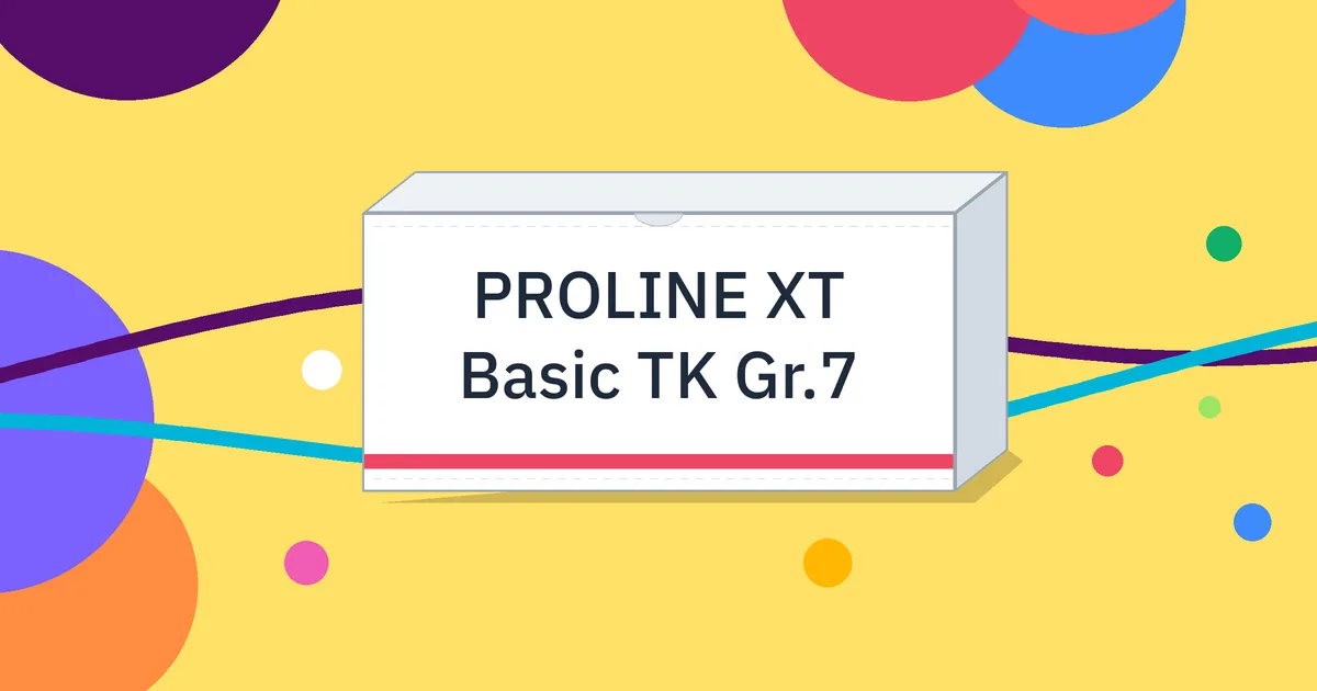 Symbolbild: Packung mit der Aufschrift PROLINE XT Basic TK Gr.7 (PZN 17599828) – Verfügbarkeit und Bezug in Apotheken in Frankfurt am Main
