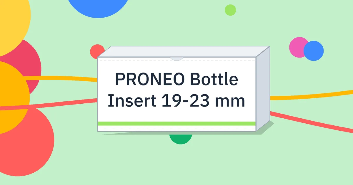 Symbolbild: Packung mit der Aufschrift PRONEO Bottle Insert 19-23 mm (PZN 16737955) – Verfügbarkeit und Bezug in Apotheken in Frankfurt am Main