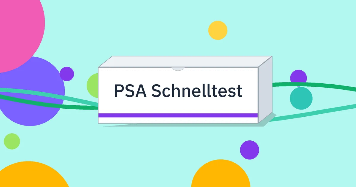 Symbolbild: Packung mit der Aufschrift PSA Schnelltest (PZN 01886508) – Verfügbarkeit und Bezug in Apotheken in Frankfurt am Main