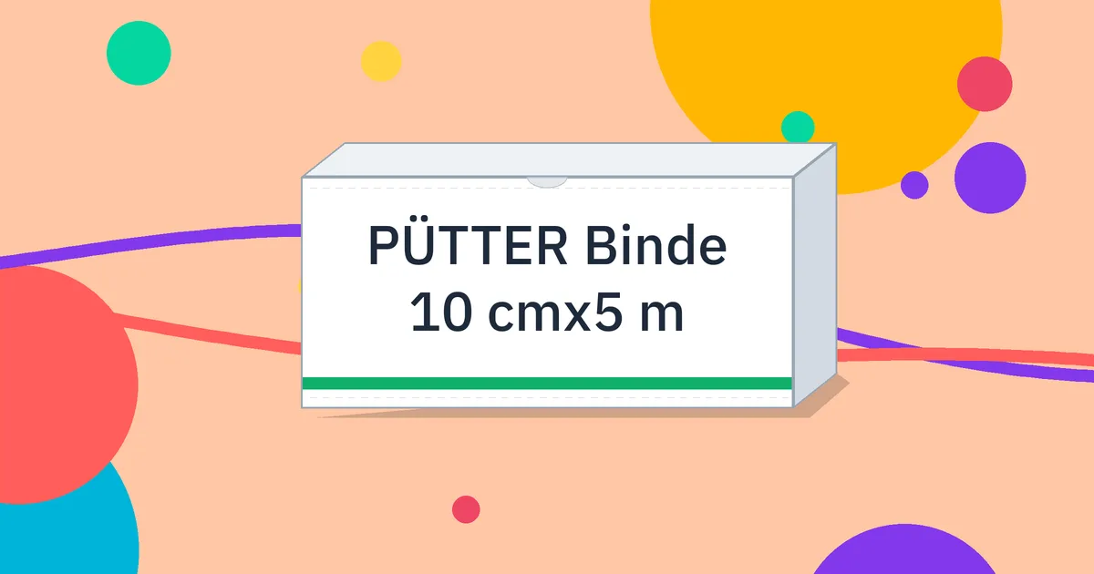 Symbolbild: Packung mit der Aufschrift PÜTTER Binde 10 cmx5 m (PZN 19346959) – Verfügbarkeit und Bezug in Apotheken in Frankfurt am Main