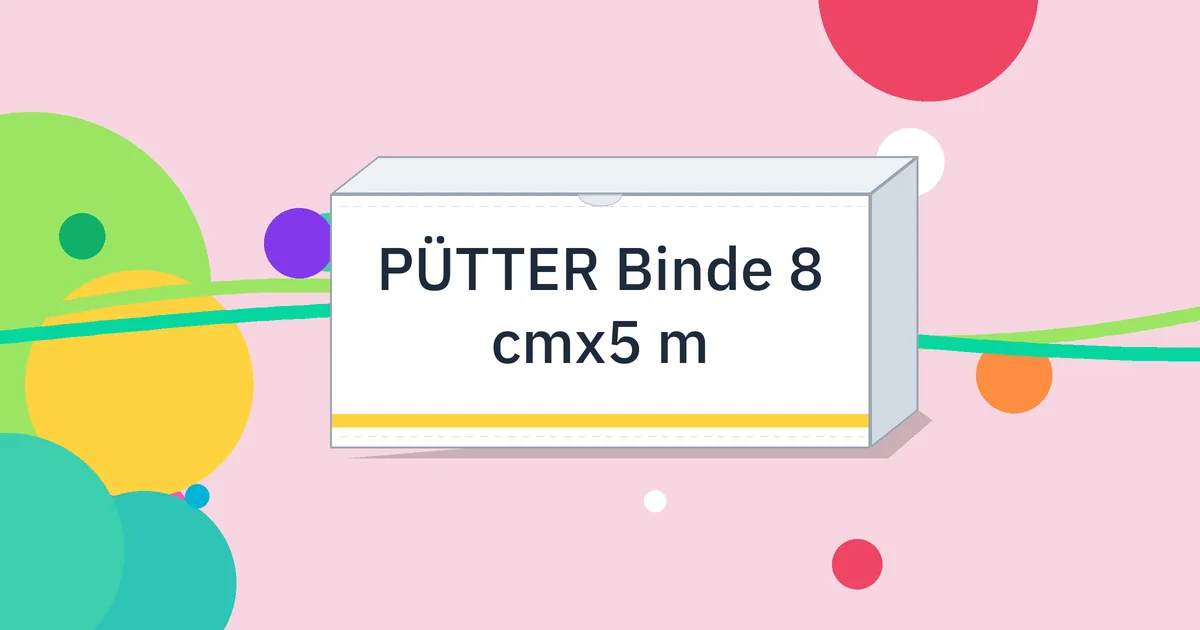 Symbolbild: Packung mit der Aufschrift PÜTTER Binde 8 cmx5 m (PZN 12476216) – Verfügbarkeit und Bezug in Apotheken in Frankfurt am Main