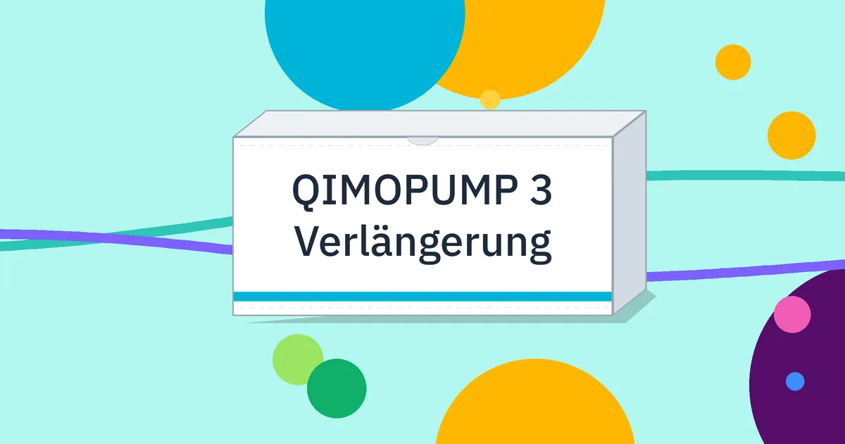 Symbolbild: Packung mit der Aufschrift QIMOPUMP 3 Verlängerung (PZN 14288269) – Verfügbarkeit und Bezug in Apotheken in Frankfurt am Main