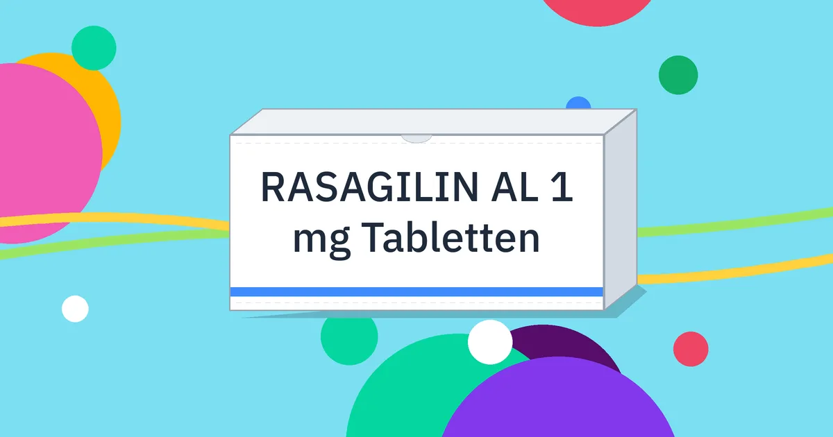 Symbolbild: Packung mit der Aufschrift RASAGILIN AL 1 mg Tabletten (PZN 11335732) – Verfügbarkeit und Bezug in Apotheken in Frankfurt am Main