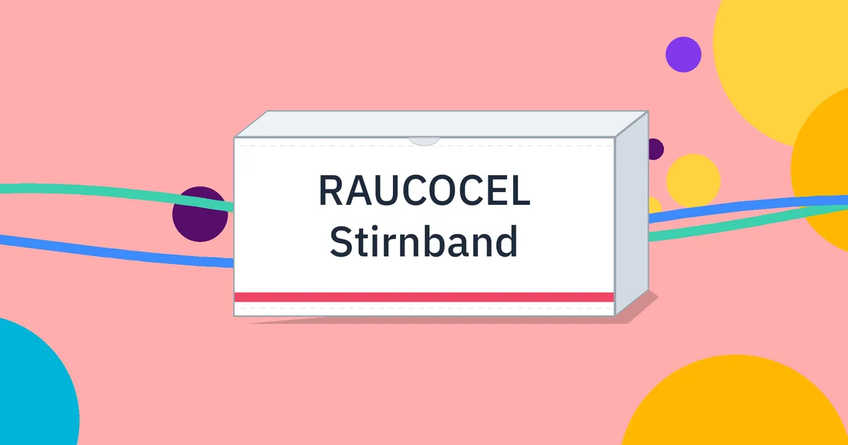 Symbolbild: Packung mit der Aufschrift RAUCOCEL Stirnband (PZN 08405765) – Verfügbarkeit und Bezug in Apotheken in Frankfurt am Main