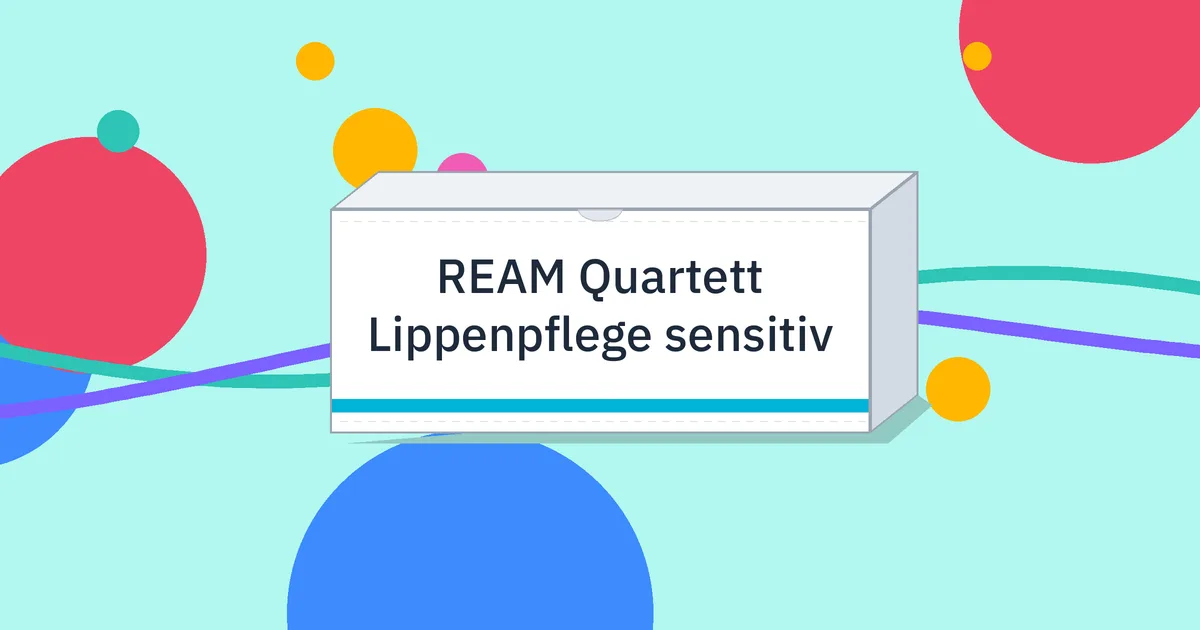 Symbolbild: Packung mit der Aufschrift REAM Quartett Lippenpflege sensitiv (PZN 16598028) – Verfügbarkeit und Bezug in Apotheken in Frankfurt am Main