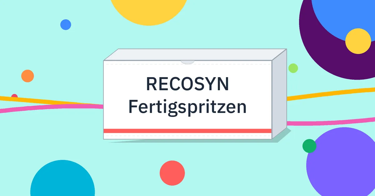 Symbolbild: Packung mit der Aufschrift RECOSYN Fertigspritzen (PZN 06804739) – Verfügbarkeit und Bezug in Apotheken in Frankfurt am Main