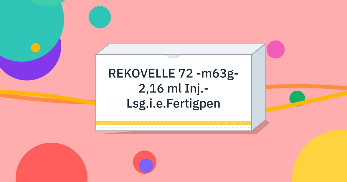 Symbolbild: Packung mit der Aufschrift REKOVELLE 72 -m63g-2,16 ml Inj.-Lsg.i.e.Fertigpen (PZN 16793959) – Verfügbarkeit und Bezug in Apotheken in Frankfurt am Main