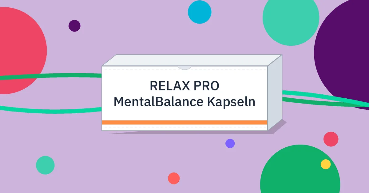 Symbolbild: Packung mit der Aufschrift RELAX PRO MentalBalance Kapseln (PZN 19437099) – Verfügbarkeit und Bezug in Apotheken in Frankfurt am Main