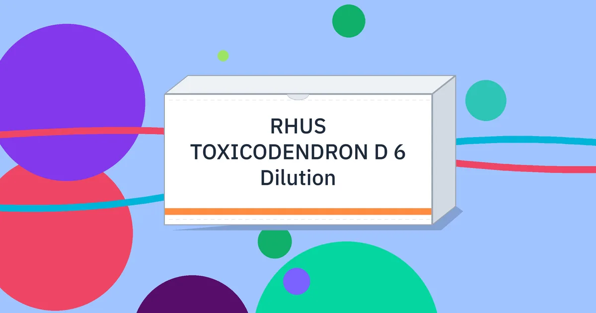 Symbolbild: Packung mit der Aufschrift RHUS TOXICODENDRON D 6 Dilution (PZN 02402464) – Verfügbarkeit und Bezug in Apotheken in Frankfurt am Main