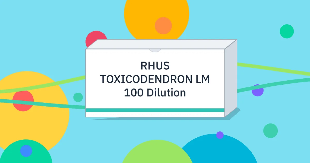 Symbolbild: Packung mit der Aufschrift RHUS TOXICODENDRON LM 100 Dilution (PZN 13053883) – Verfügbarkeit und Bezug in Apotheken in Frankfurt am Main