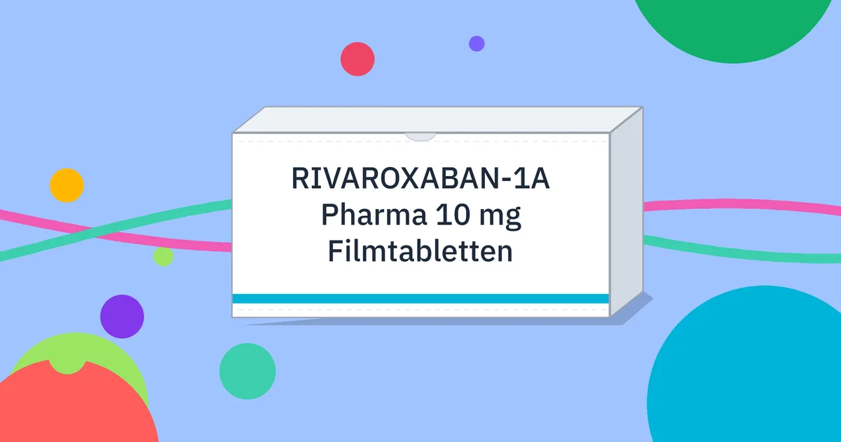 Symbolbild: Packung mit der Aufschrift RIVAROXABAN-1A Pharma 10 mg Filmtabletten (PZN 18712600) – Verfügbarkeit und Bezug in Apotheken in Frankfurt am Main
