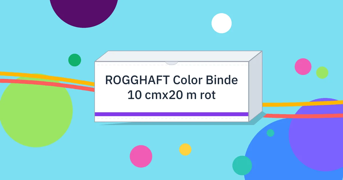 Symbolbild: Packung mit der Aufschrift ROGGHAFT Color Binde 10 cmx20 m rot (PZN 08419603) – Verfügbarkeit und Bezug in Apotheken in Frankfurt am Main