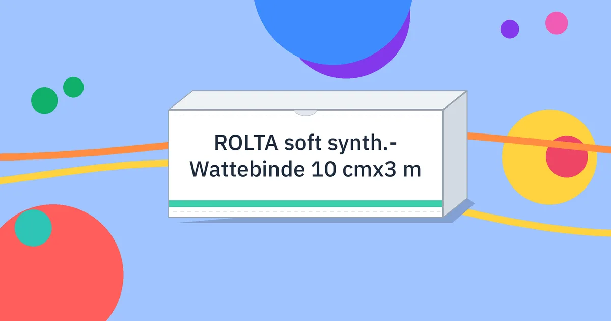 Symbolbild: Packung mit der Aufschrift ROLTA soft synth.-Wattebinde 10 cmx3 m (PZN 19995646) – Verfügbarkeit und Bezug in Apotheken in Frankfurt am Main