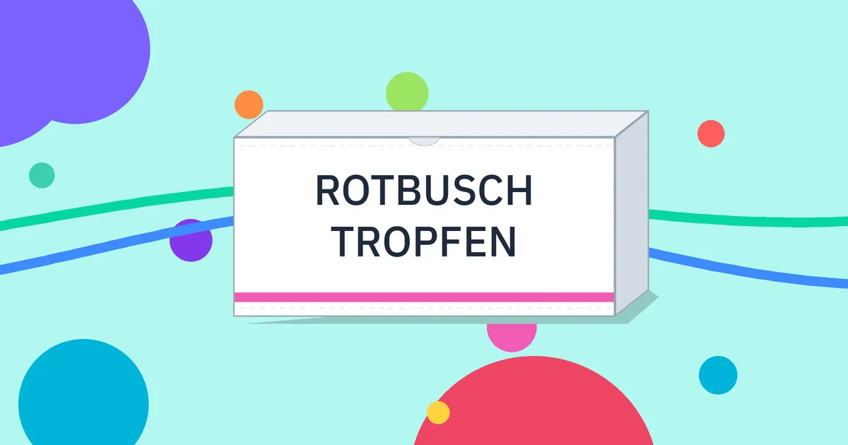 Symbolbild: Packung mit der Aufschrift ROTBUSCH TROPFEN (PZN 14282189) – Verfügbarkeit und Bezug in Apotheken in Frankfurt am Main