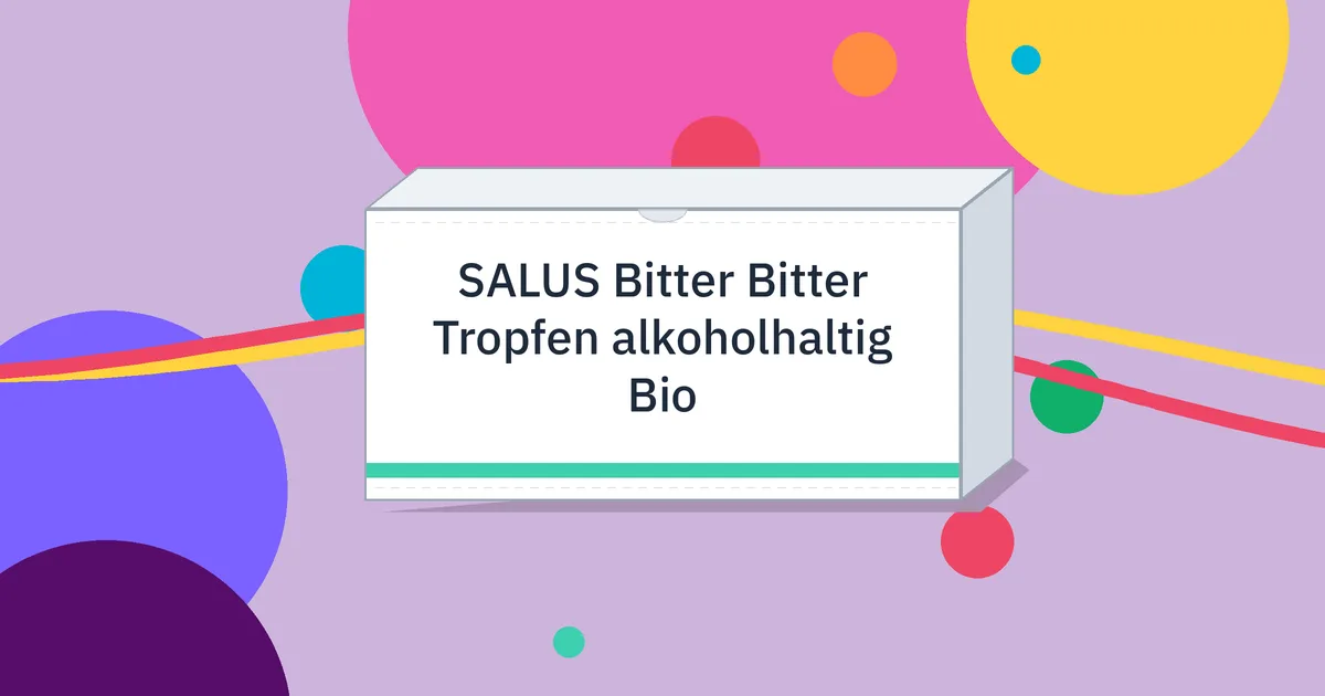 Symbolbild: Packung mit der Aufschrift SALUS Bitter Bitter Tropfen alkoholhaltig Bio (PZN 19881500) – Verfügbarkeit und Bezug in Apotheken in Frankfurt am Main
