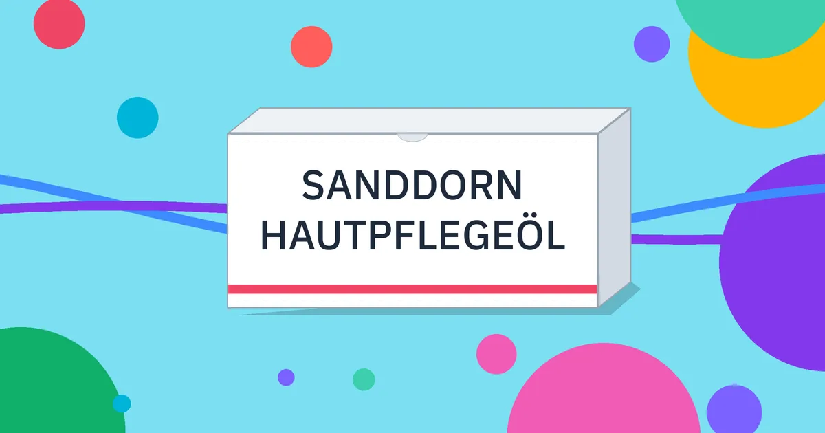 Symbolbild: Packung mit der Aufschrift SANDDORN HAUTPFLEGEÖL (PZN 16147745) – Verfügbarkeit und Bezug in Apotheken in Frankfurt am Main