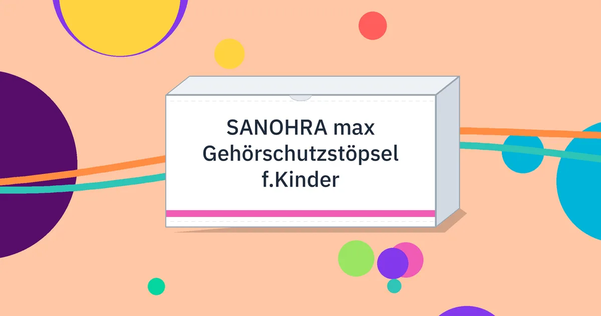 Symbolbild: Packung mit der Aufschrift SANOHRA max Gehörschutzstöpsel f.Kinder (PZN 13887944) – Verfügbarkeit und Bezug in Apotheken in Frankfurt am Main
