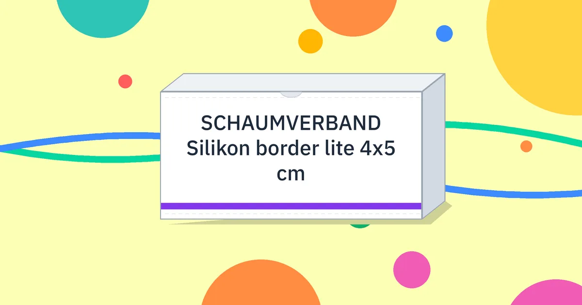 Symbolbild: Packung mit der Aufschrift SCHAUMVERBAND Silikon border lite 4x5 cm (PZN 18714473) – Verfügbarkeit und Bezug in Apotheken in Frankfurt am Main