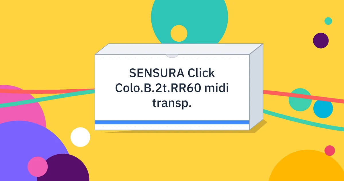 Symbolbild: Packung mit der Aufschrift SENSURA Click Colo.B.2t.RR60 midi transp. (PZN 03044771) – Verfügbarkeit und Bezug in Apotheken in Frankfurt am Main
