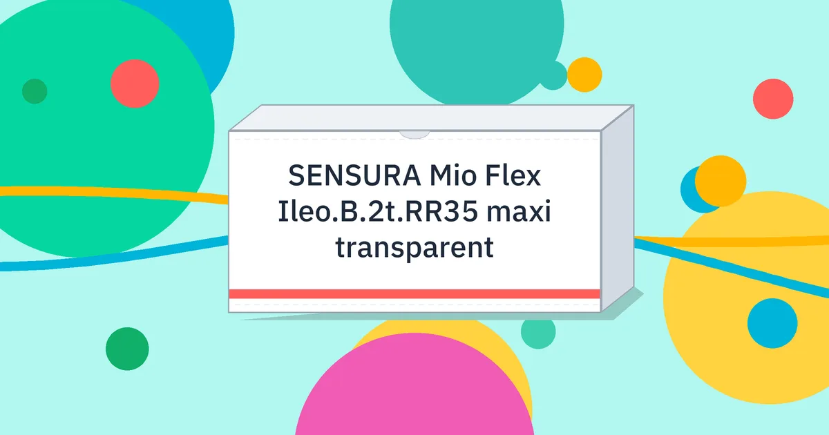 Symbolbild: Packung mit der Aufschrift SENSURA Mio Flex Ileo.B.2t.RR35 maxi transparent (PZN 10202325) – Verfügbarkeit und Bezug in Apotheken in Frankfurt am Main