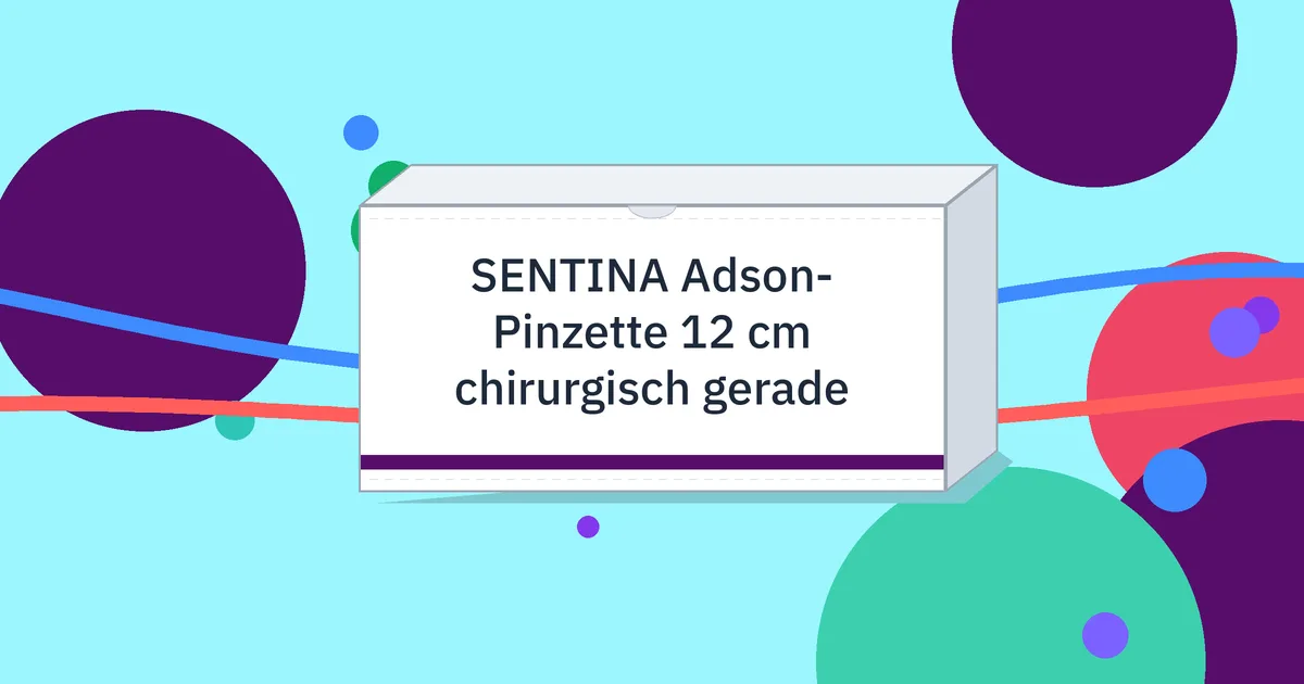 Symbolbild: Packung mit der Aufschrift SENTINA Adson-Pinzette 12 cm chirurgisch gerade (PZN 11588798) – Verfügbarkeit und Bezug in Apotheken in Frankfurt am Main
