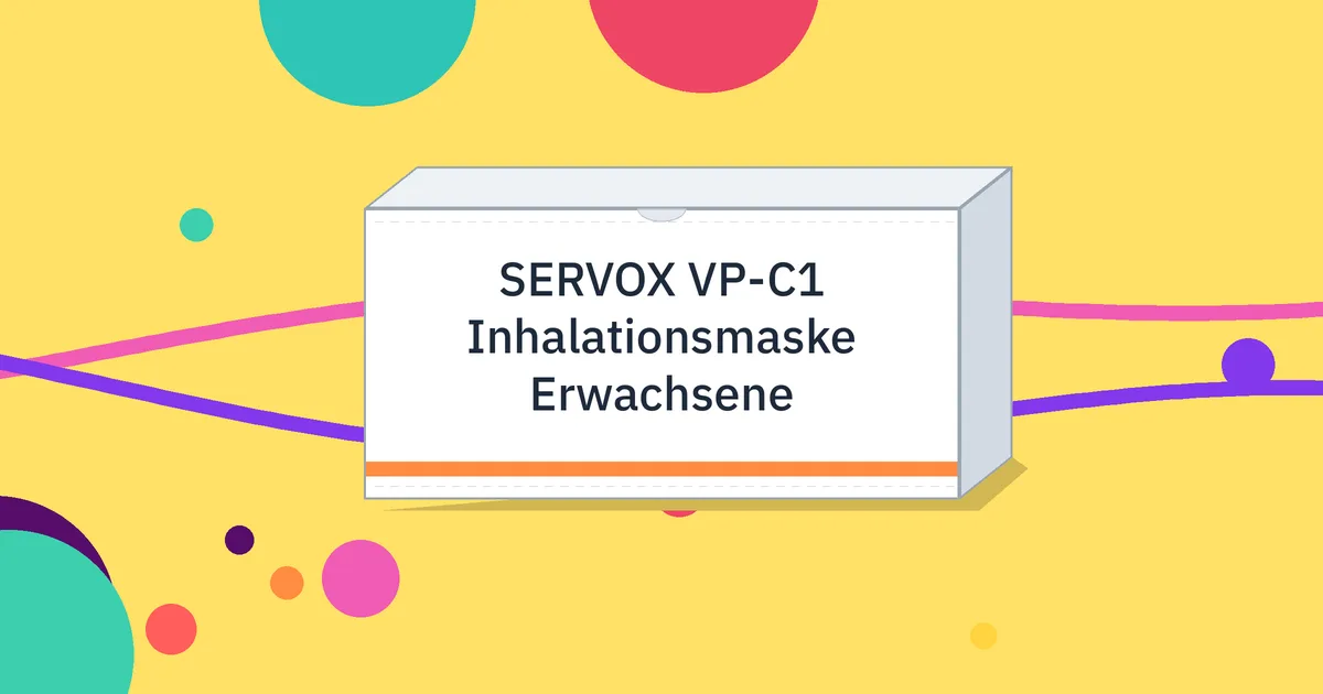 Symbolbild: Packung mit der Aufschrift SERVOX VP-C1 Inhalationsmaske Erwachsene (PZN 17590106) – Verfügbarkeit und Bezug in Apotheken in Frankfurt am Main
