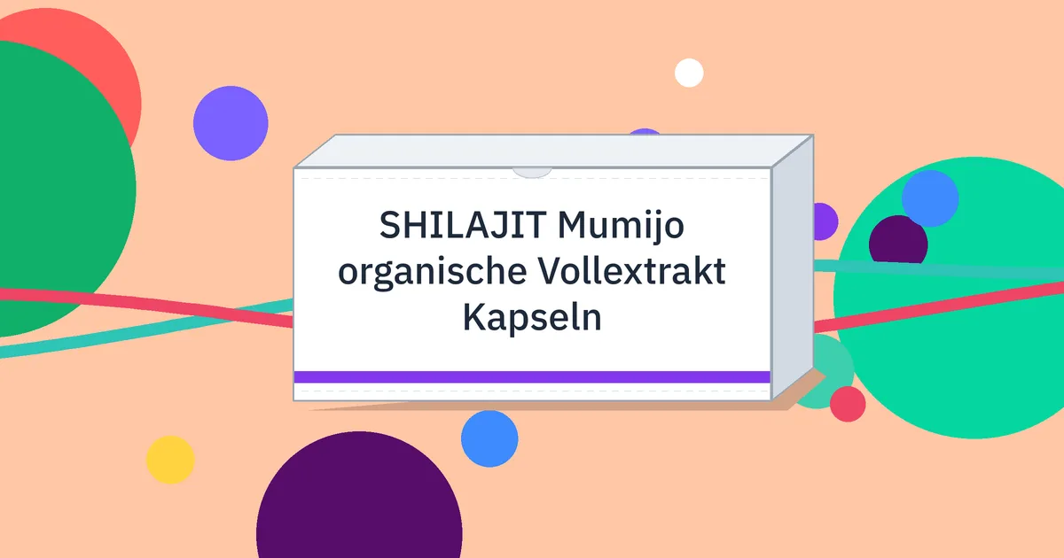 Symbolbild: Packung mit der Aufschrift SHILAJIT Mumijo organische Vollextrakt Kapseln (PZN 19209079) – Verfügbarkeit und Bezug in Apotheken in Frankfurt am Main